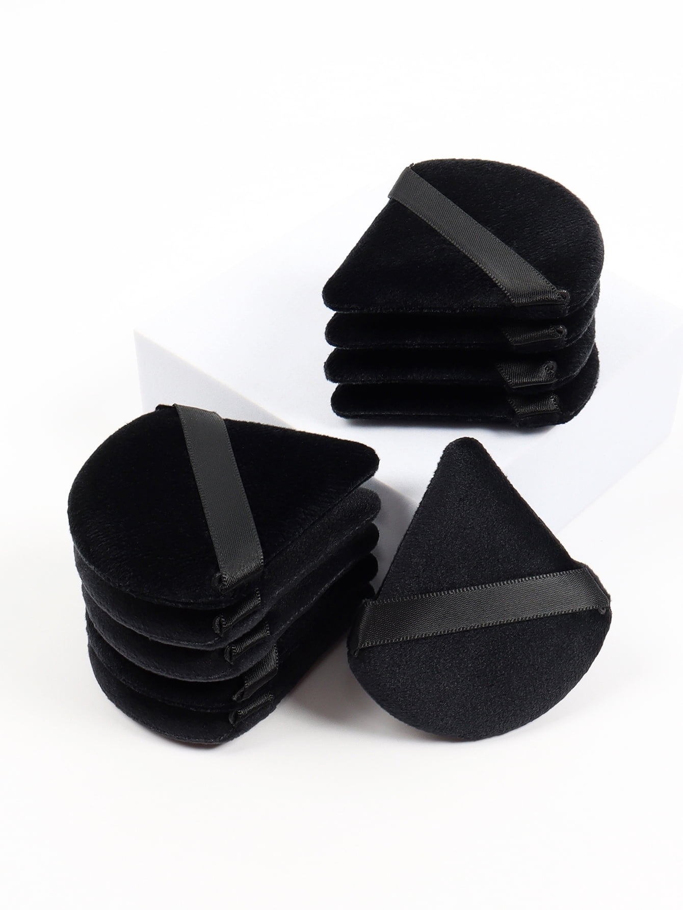 Black Triangle Powder Puff Facial Makeup Sponge Soft Velvet Cosmetics ...