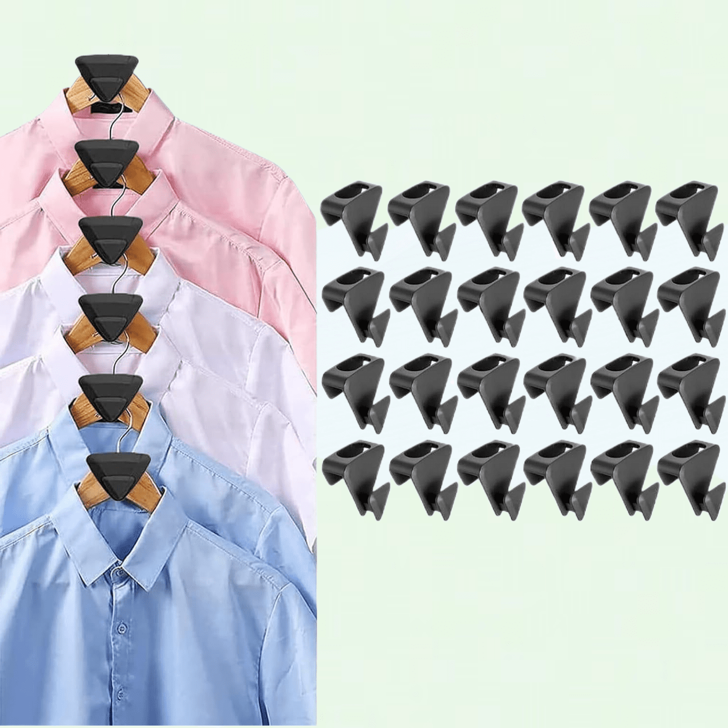 Black Triangle Space Saving Hanger Hooks, Set of 24, Heavy Duty ...