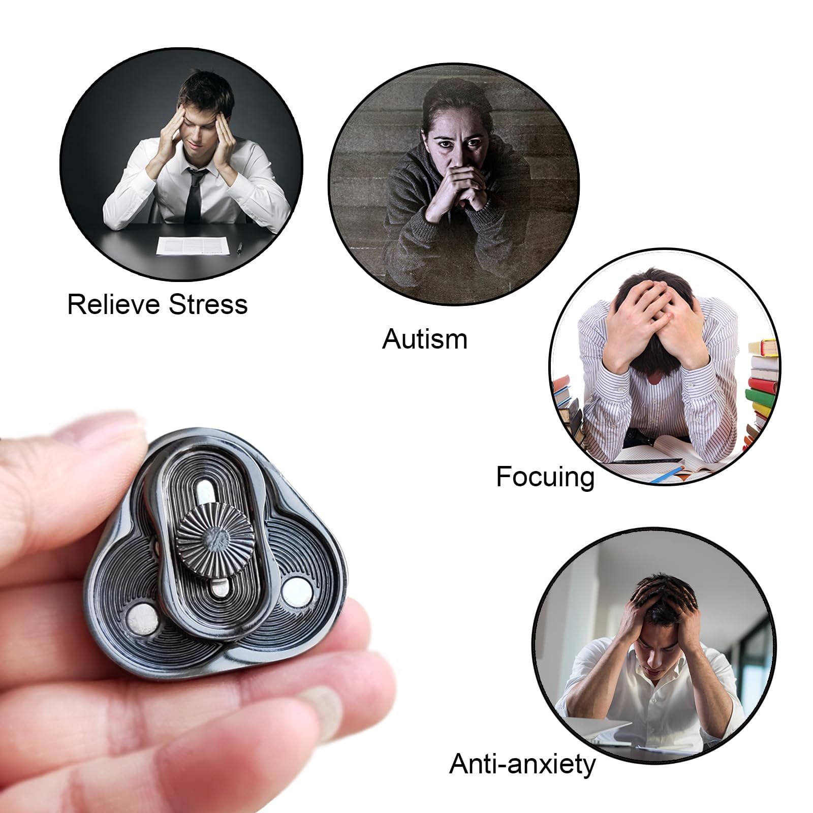 Black Triangle Stress-Relief Set (Small + Large) - Calming Fidget Toys ...