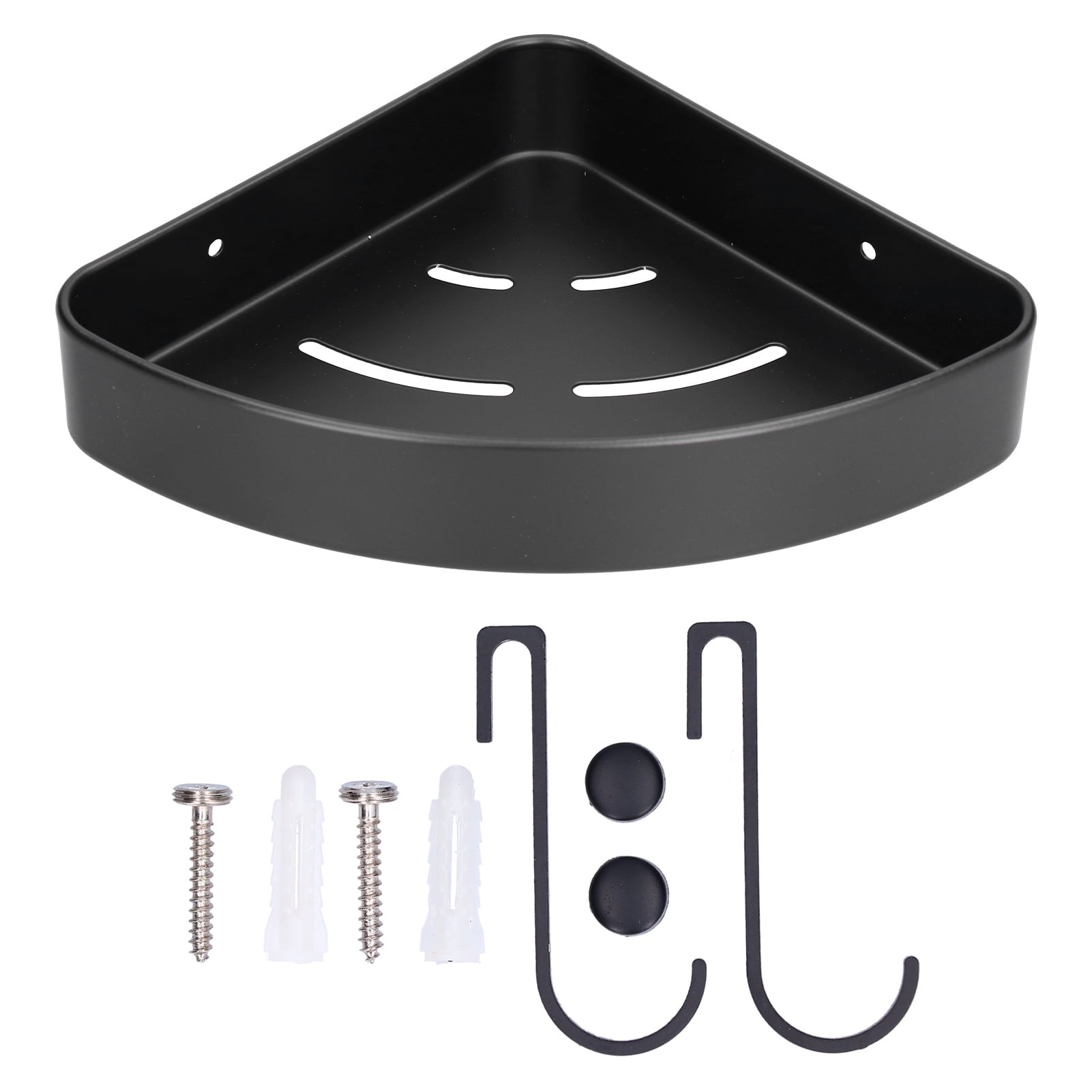Black Triangular Corner Shower Shelf Wall Mounted Bathroom Storage ...