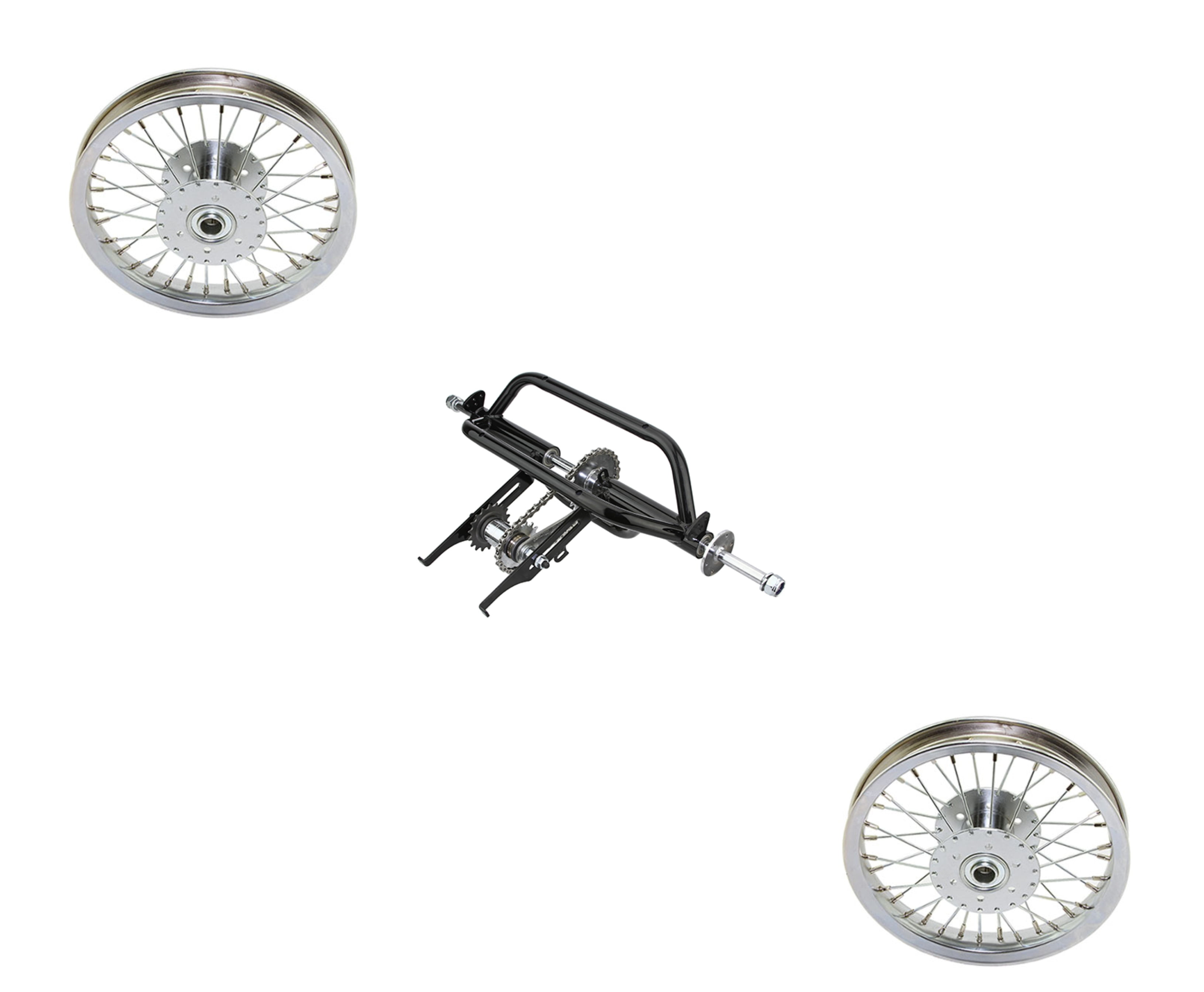 Black Trike Conversion Kit for 12 inch Bicycle. Comes with Two 12 inch ...