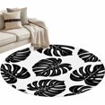 Black Tropical Summer Round Rug 3ft Washable Circle Entryway Rugs Non ...
