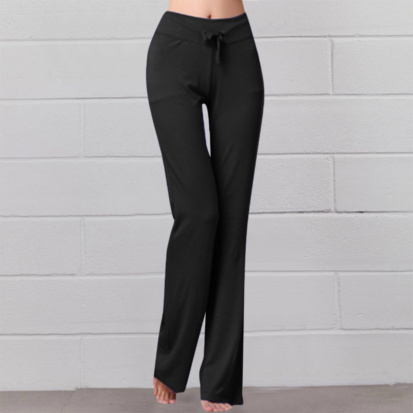 Black Trousers Pants for Women Petite, Polyester Women Work Pants ...