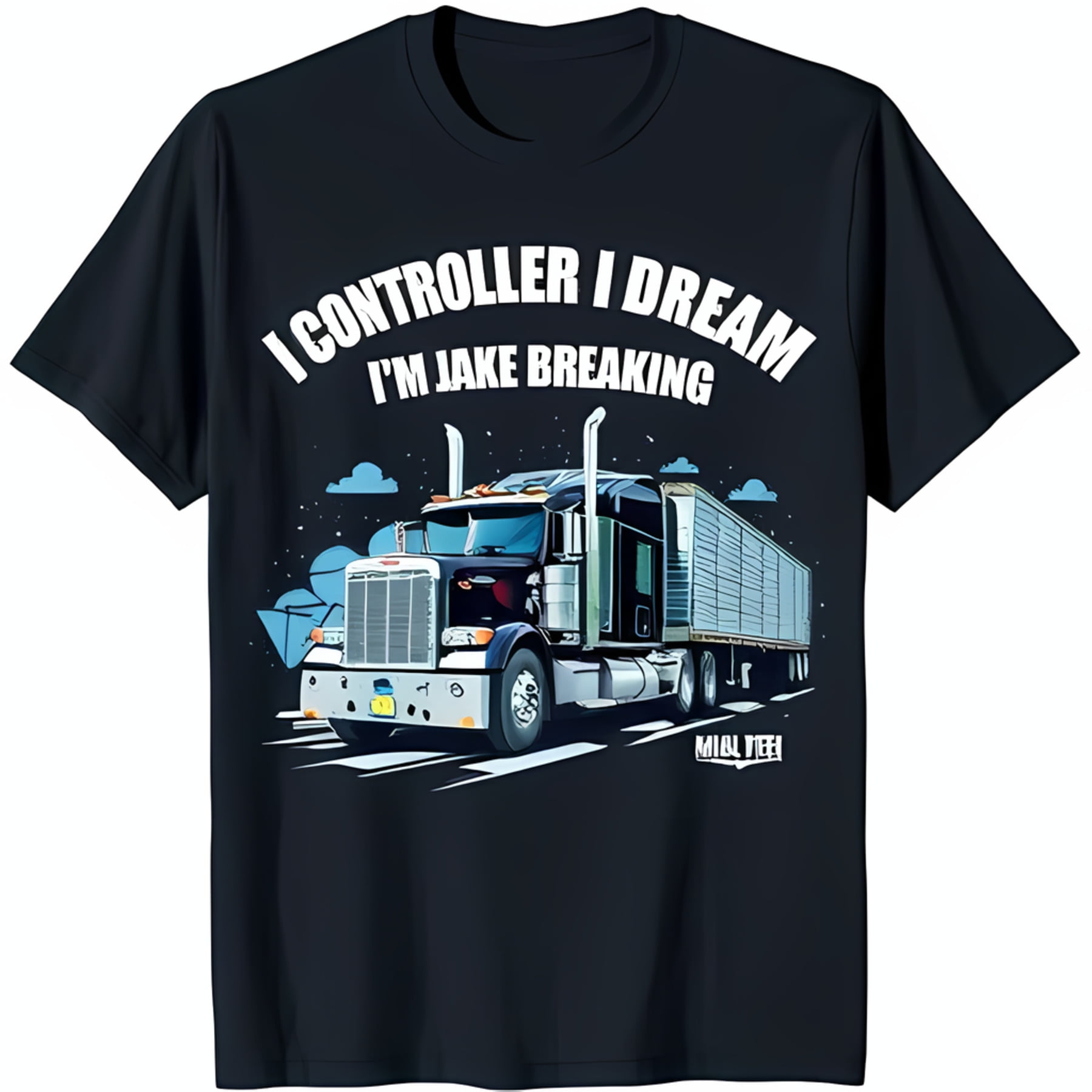 Black Trucking T-Shirt with Bold Graphic Design for Truck Drivers ...