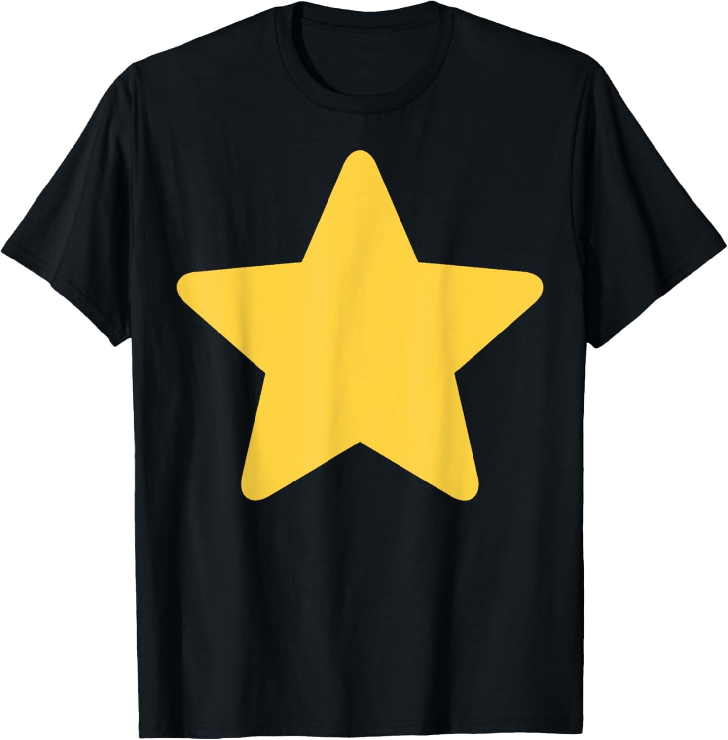 Black Tshirt with Large Yellow Star Simple and Stylish Graphic Tee ...