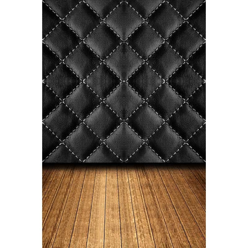 Black Tufted Photography Backdrops Wooden Floor Backgrounds for Photo ...