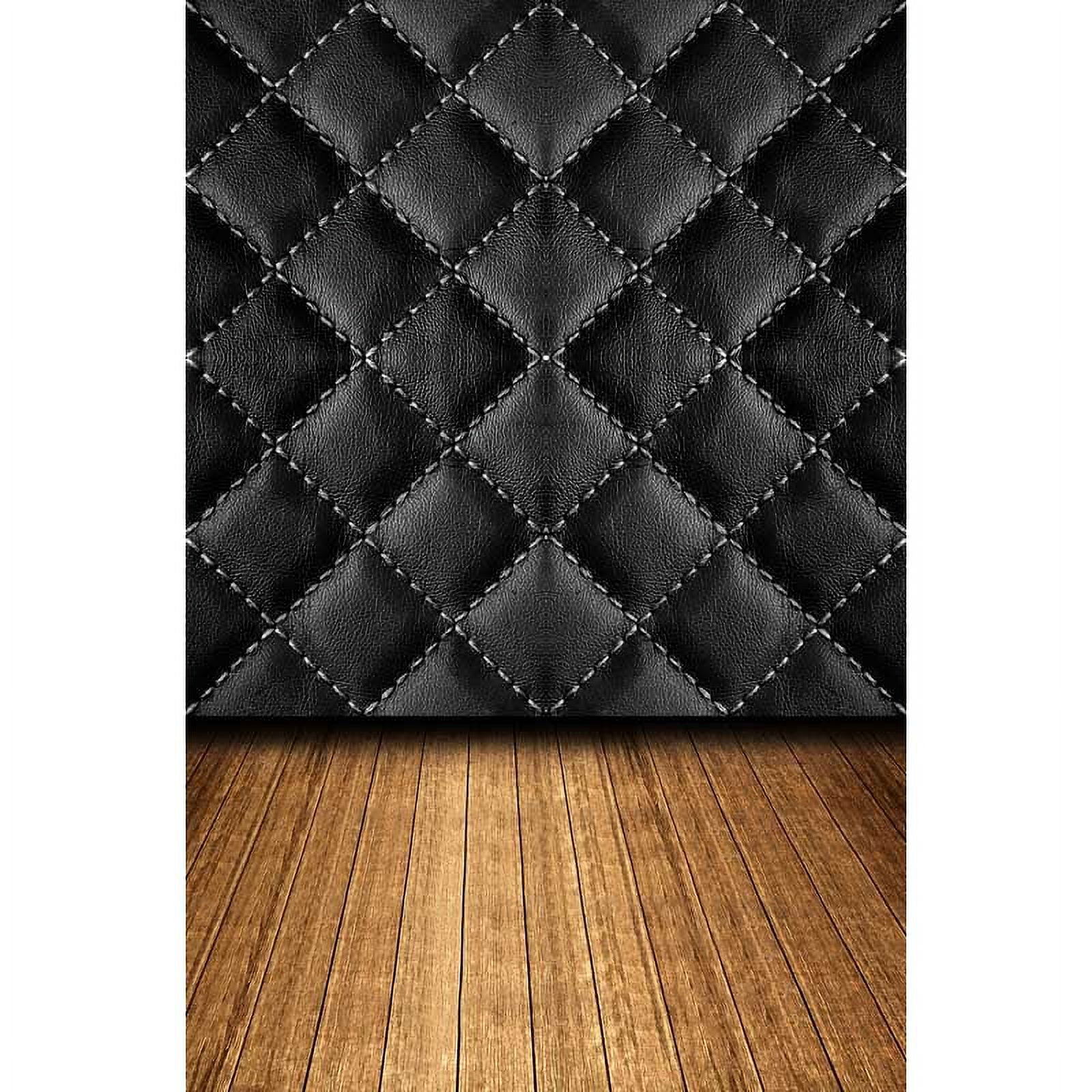 Black Tufted Photography Backdrops Wooden Floor Backgrounds for Photo ...
