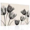 Black Tulip Canvas Print Wall Art, Minimalist Modern Flower Art Linen ...