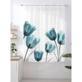 Black Tulip Sheer Curtains 63 Inch Long 1 Panel Minimalist Modern ...