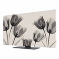 Black Tulip TV Dust Cover 32 Inch, Minimalist Modern Flower Art Linen ...