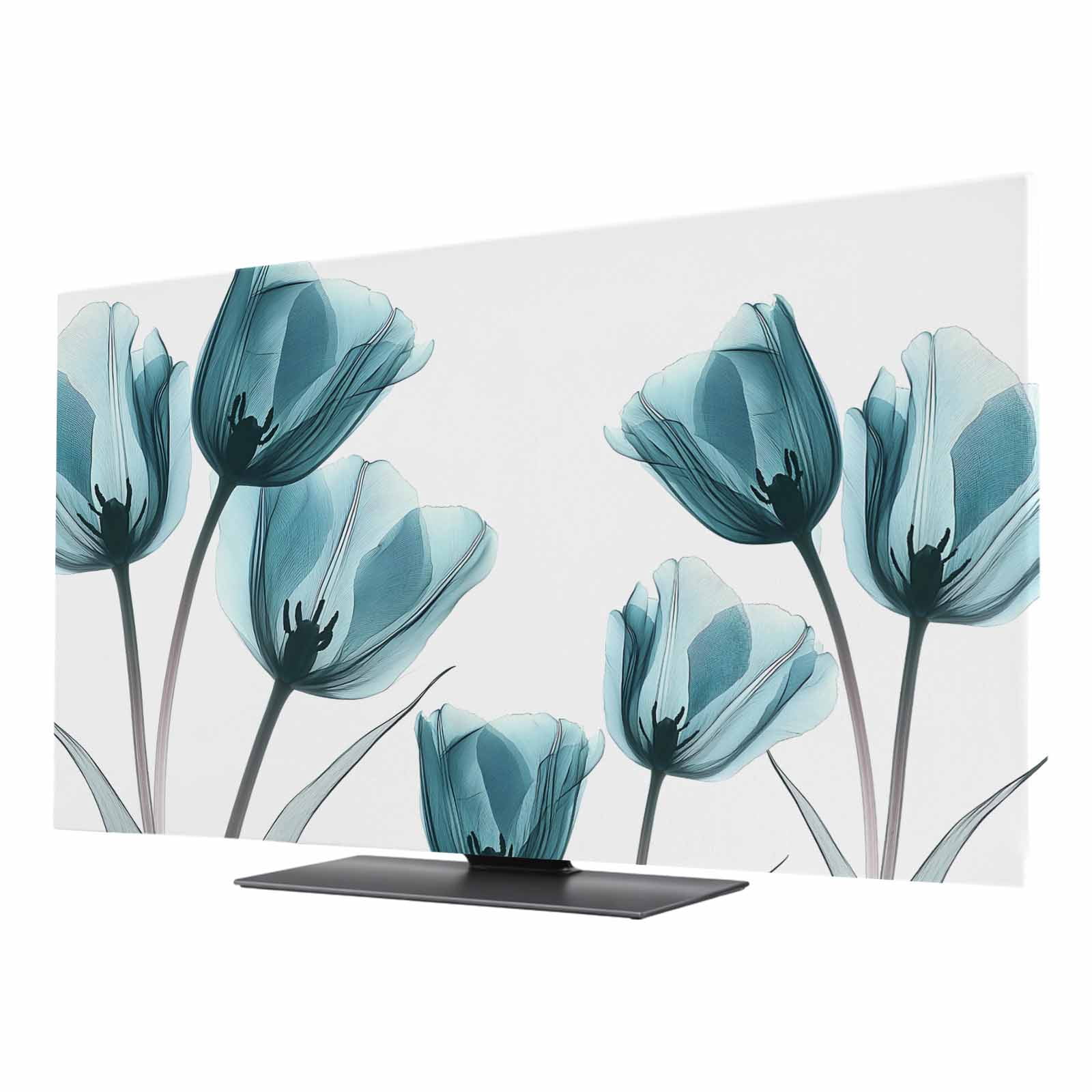 Black Tulip TV Dust Cover 43 Inch, Minimalist Modern Flower Art ...