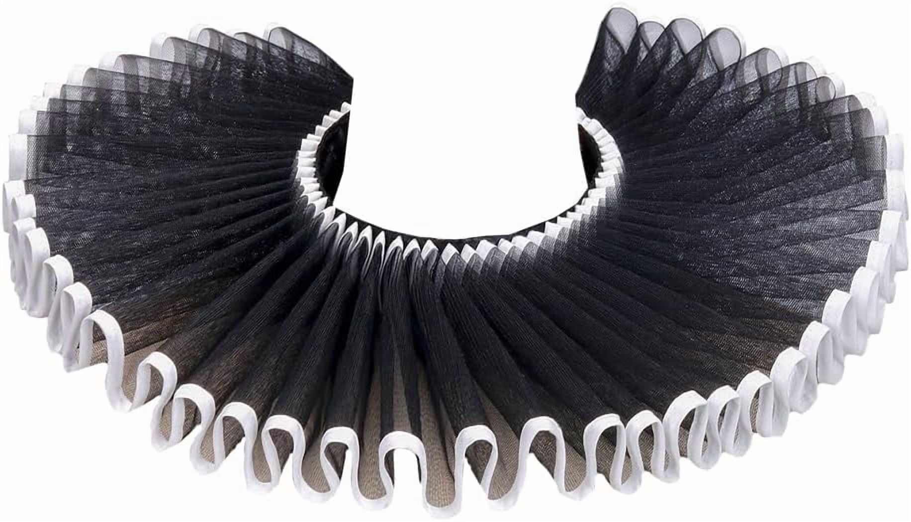 Black Tulle Ruffled False Collar Vintage Renaissance Elizabethan ...