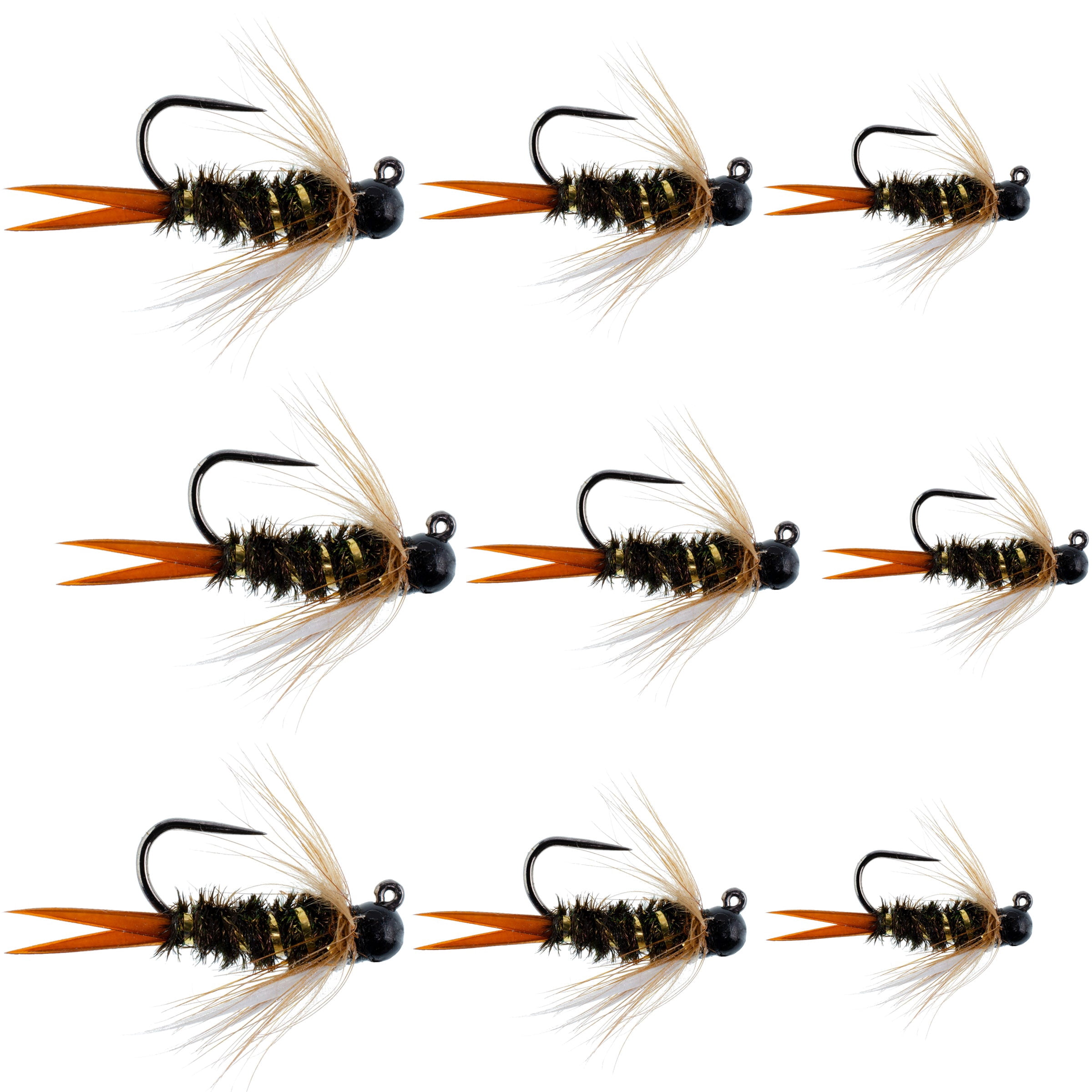 Black Tungsten Bead Prince Jig Assortment Tactical Czech Nymph Euro ...