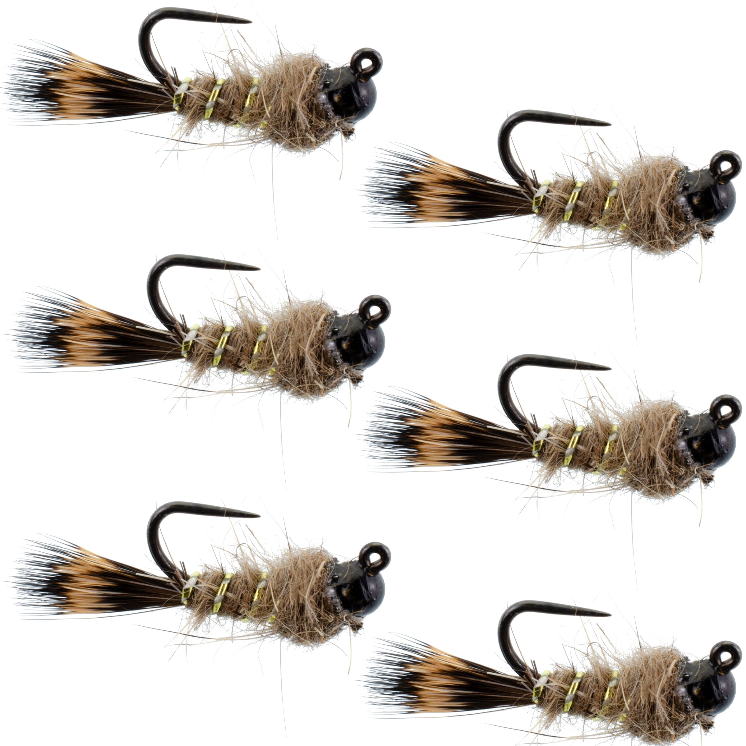 Black Tungsten Bead Tactical Hares Ear Czech Nymph Euro Nymphing Fly ...