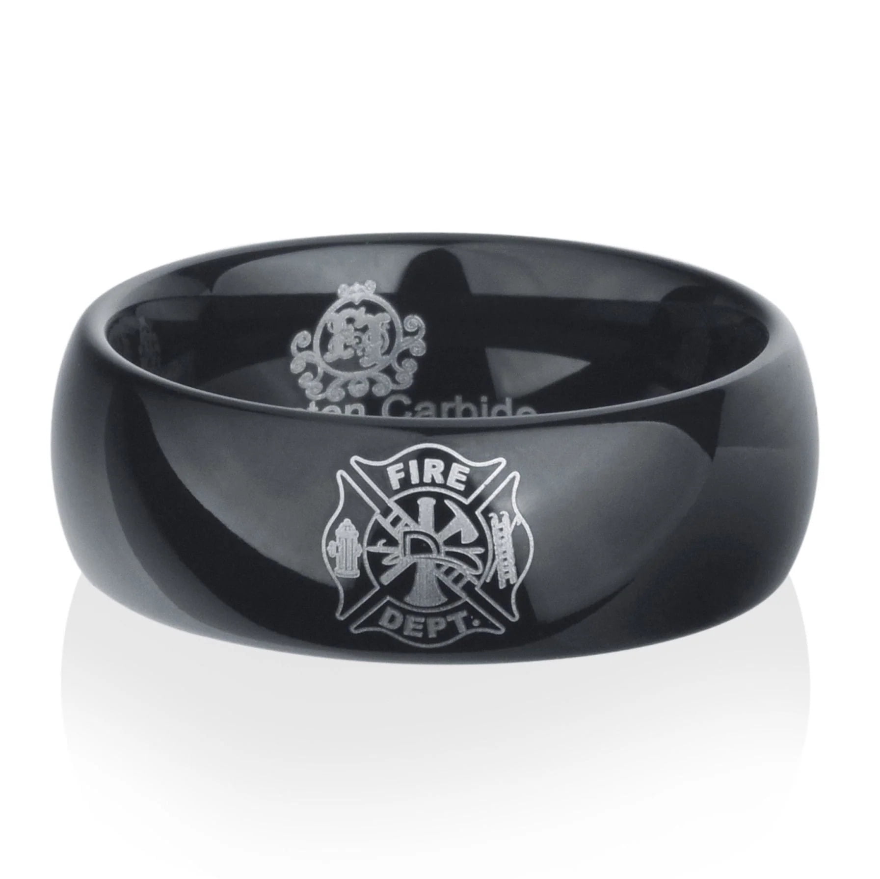 Black Tungsten Firefighter's Ring - Walmart.com