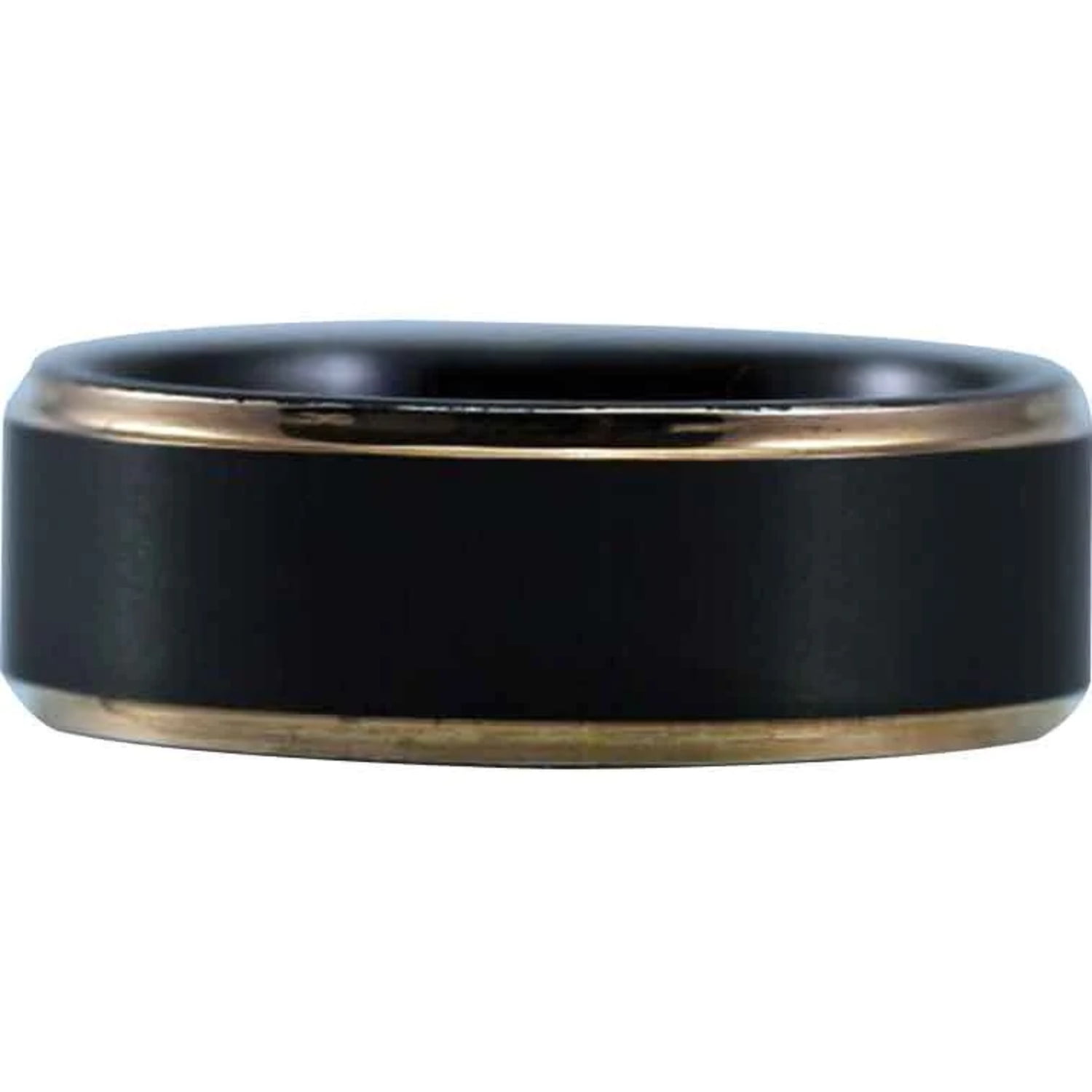 Black Tungsten Matte Center Rose Gold Steps Ring - Walmart.com