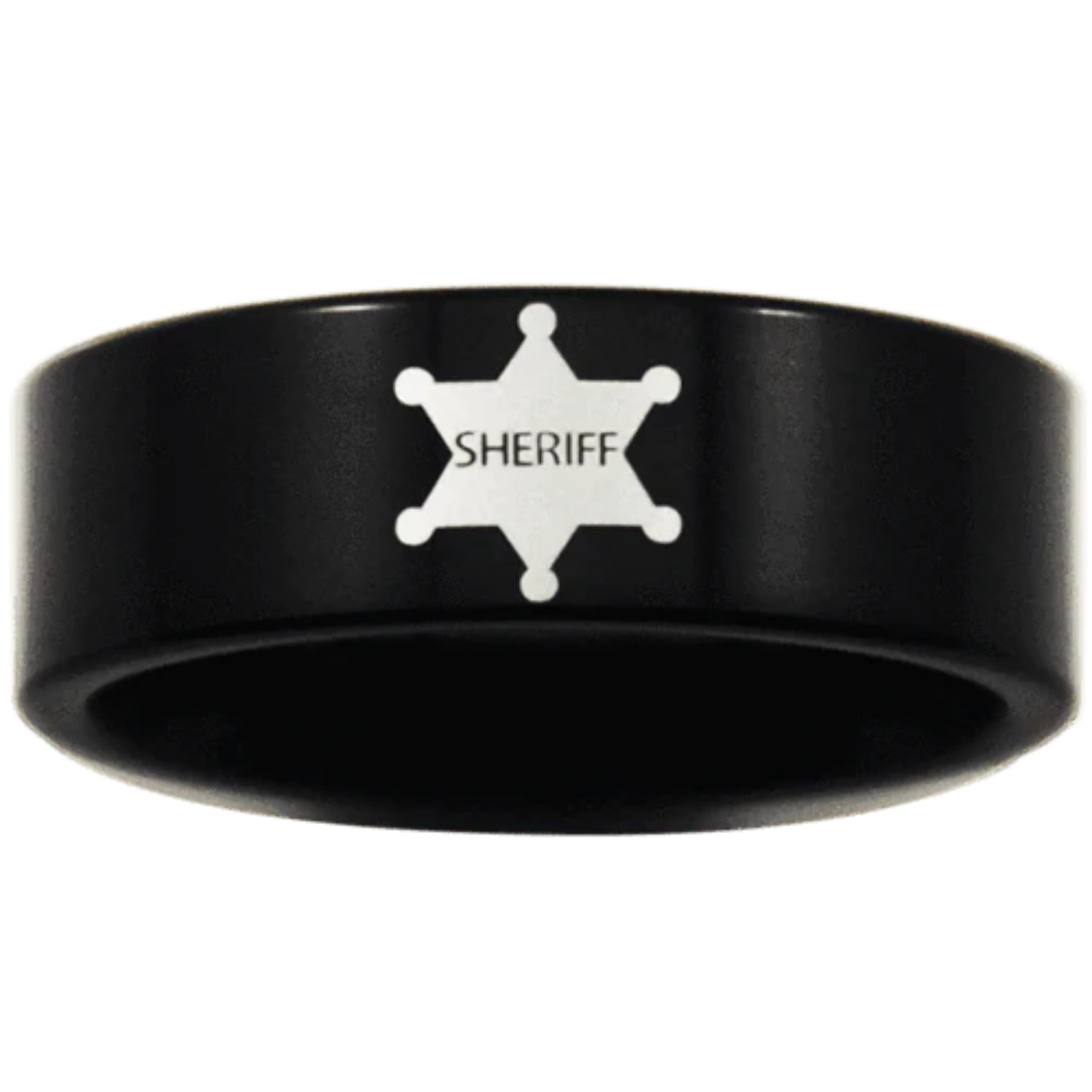 Black Tungsten Sheriff Ring - Walmart.com