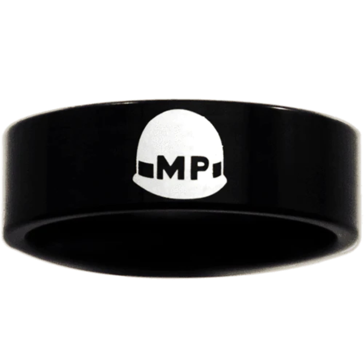 Black Tungsten US Military Police Ring - Walmart.com