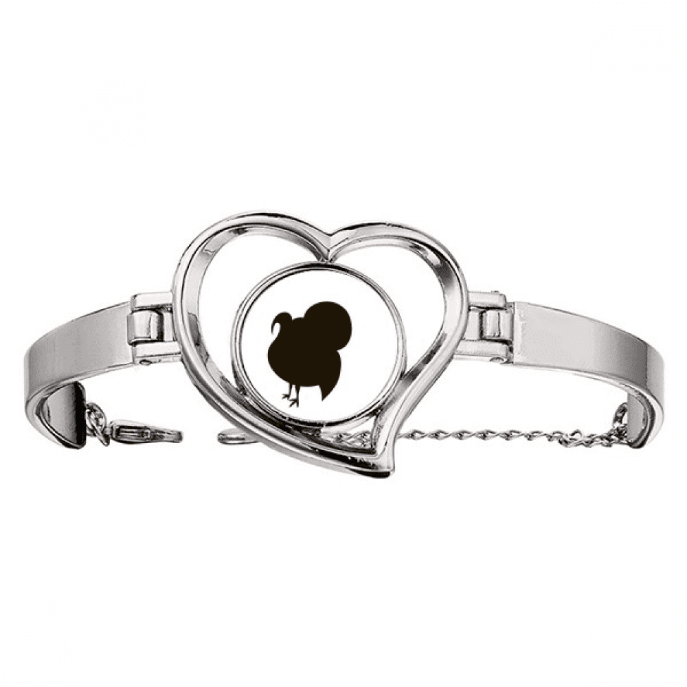 Black Turkey Animal Portrayal Bracelet Heart Jewelry Wire Bangle ...