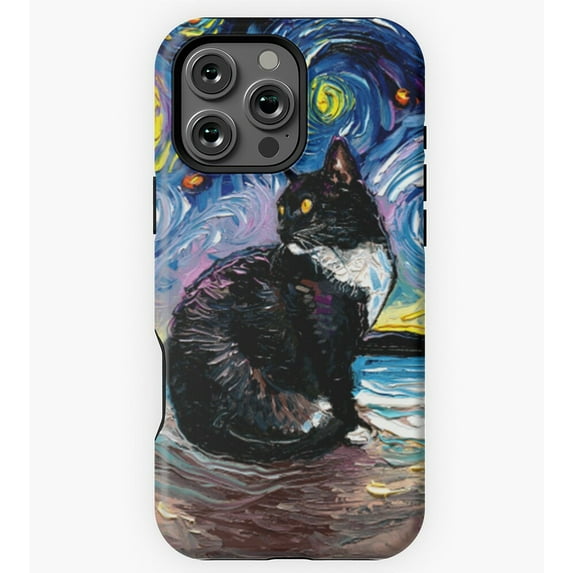 Black Tuxedo Cat Night 2 GA10359 Phone Case for iPhone 11 to 17 Pro Max ...