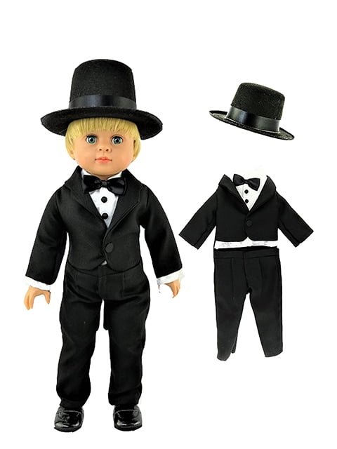 Black Tuxedo with Hat- Compatible with 18" American Girl Dolls, Madame ...