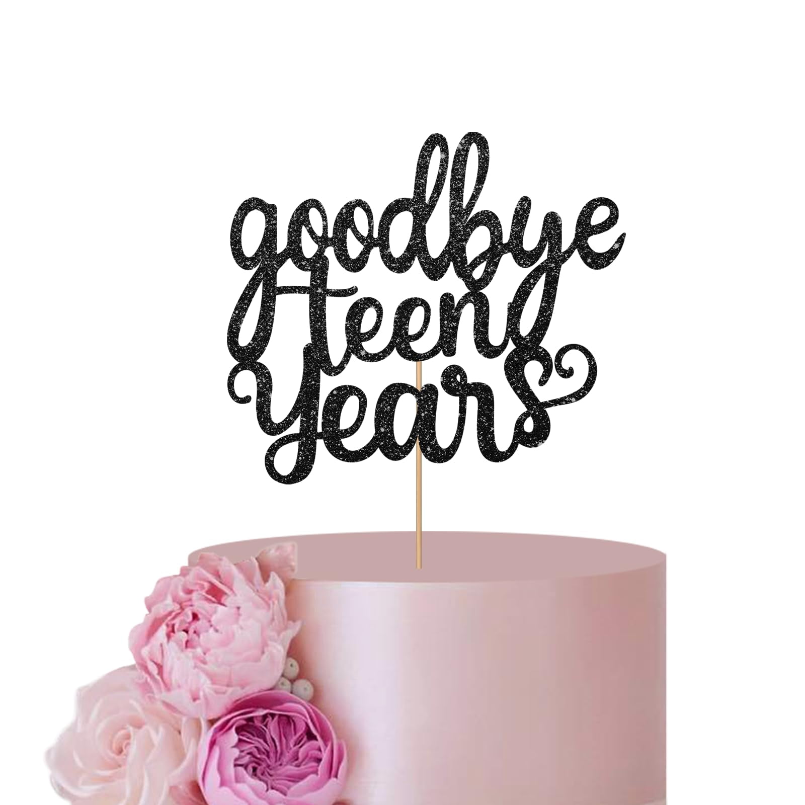 Black Twenty Cake Topper for 20th Birthday KMC2Cake Decor, Goodbye Teen ...