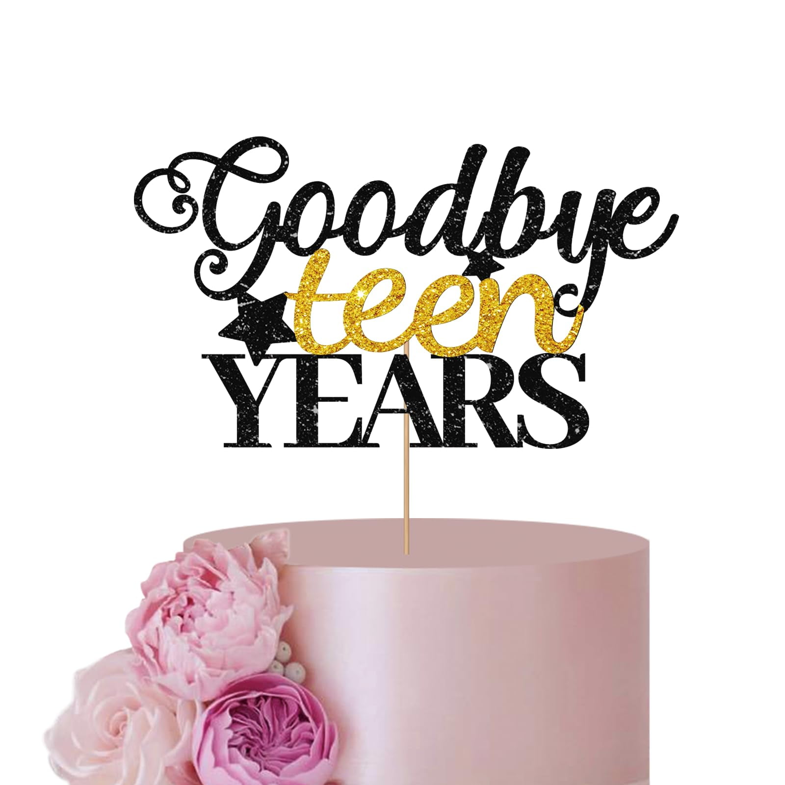 Black Twenty CakeEGSC Topper for 20th Birthday Cake Decor, Goodbye Teen ...