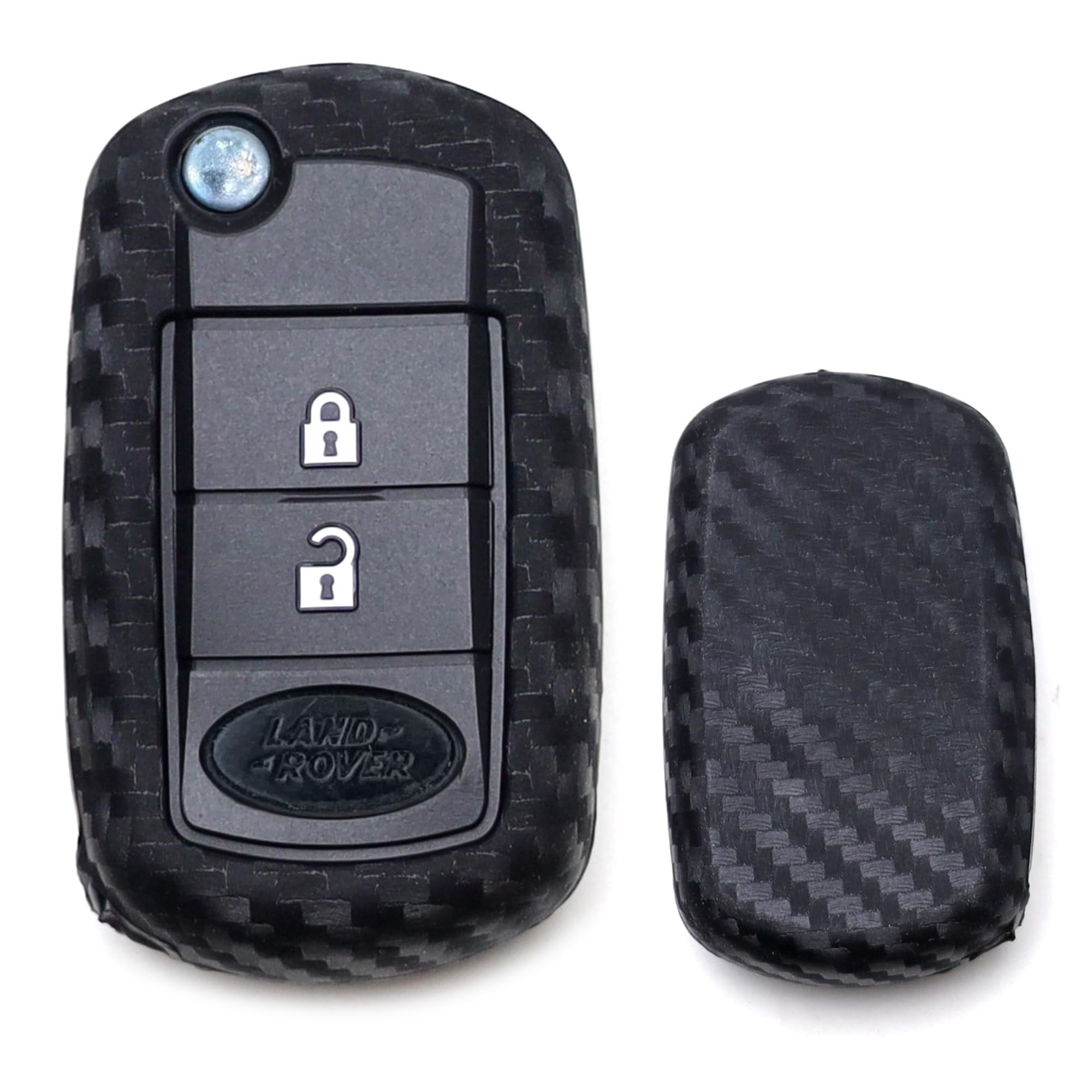 Black Twill Weave Carbon Fiber Pattern Soft Silicone Key Fob Cover For ...