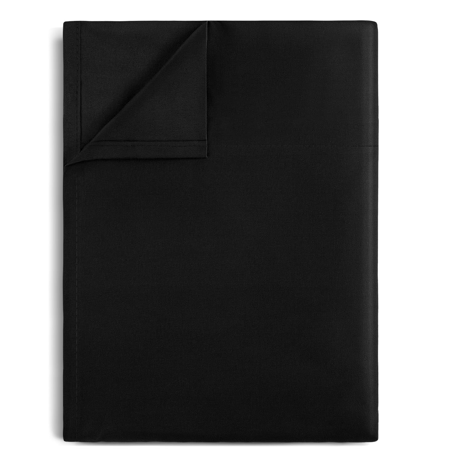 Black Twin Flat Sheet, 1800 Brushed Microfiber Bed Sheet Ultra Soft ...