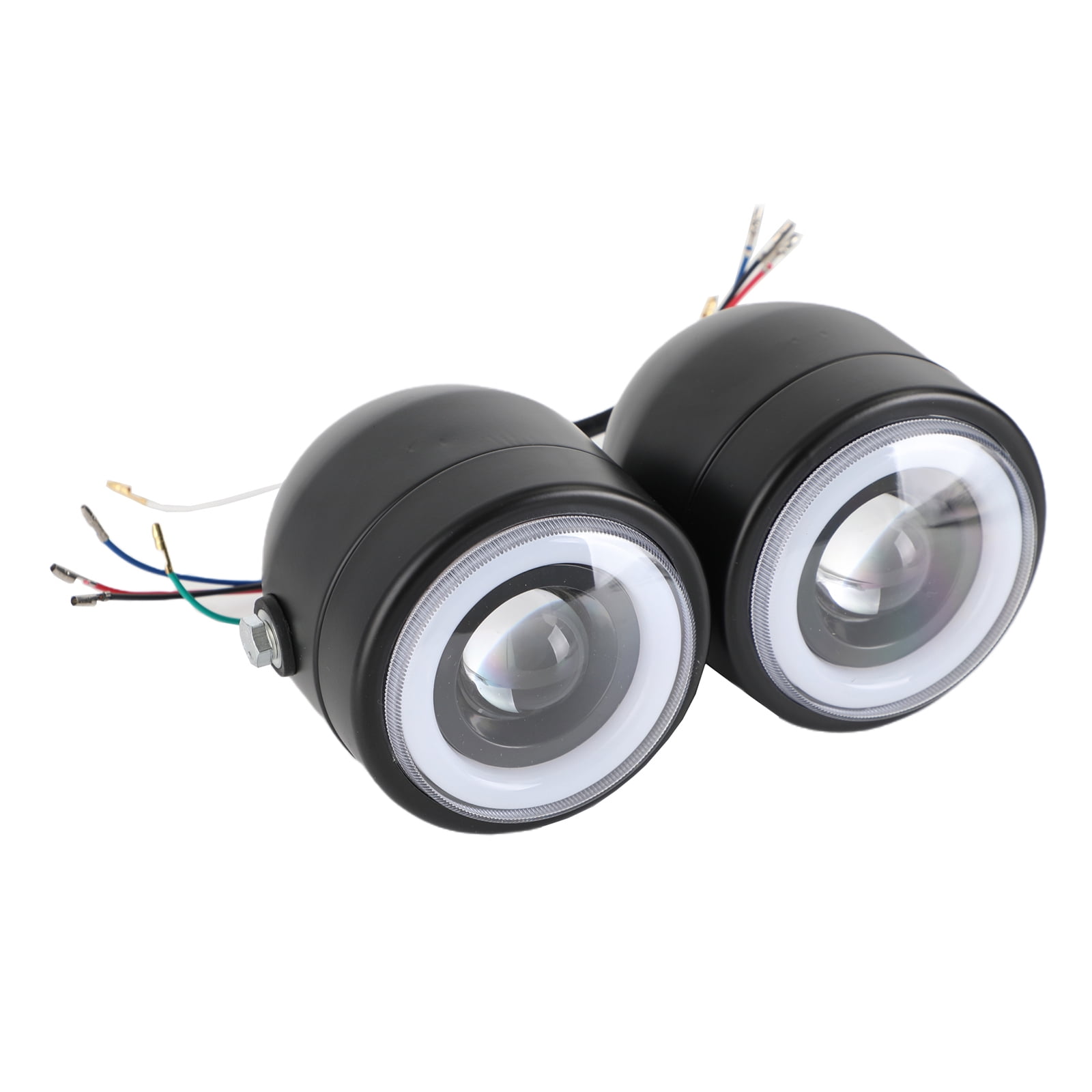 Black Twin Headlight Motorcycle Double Dual Lamp Street Fighter ...