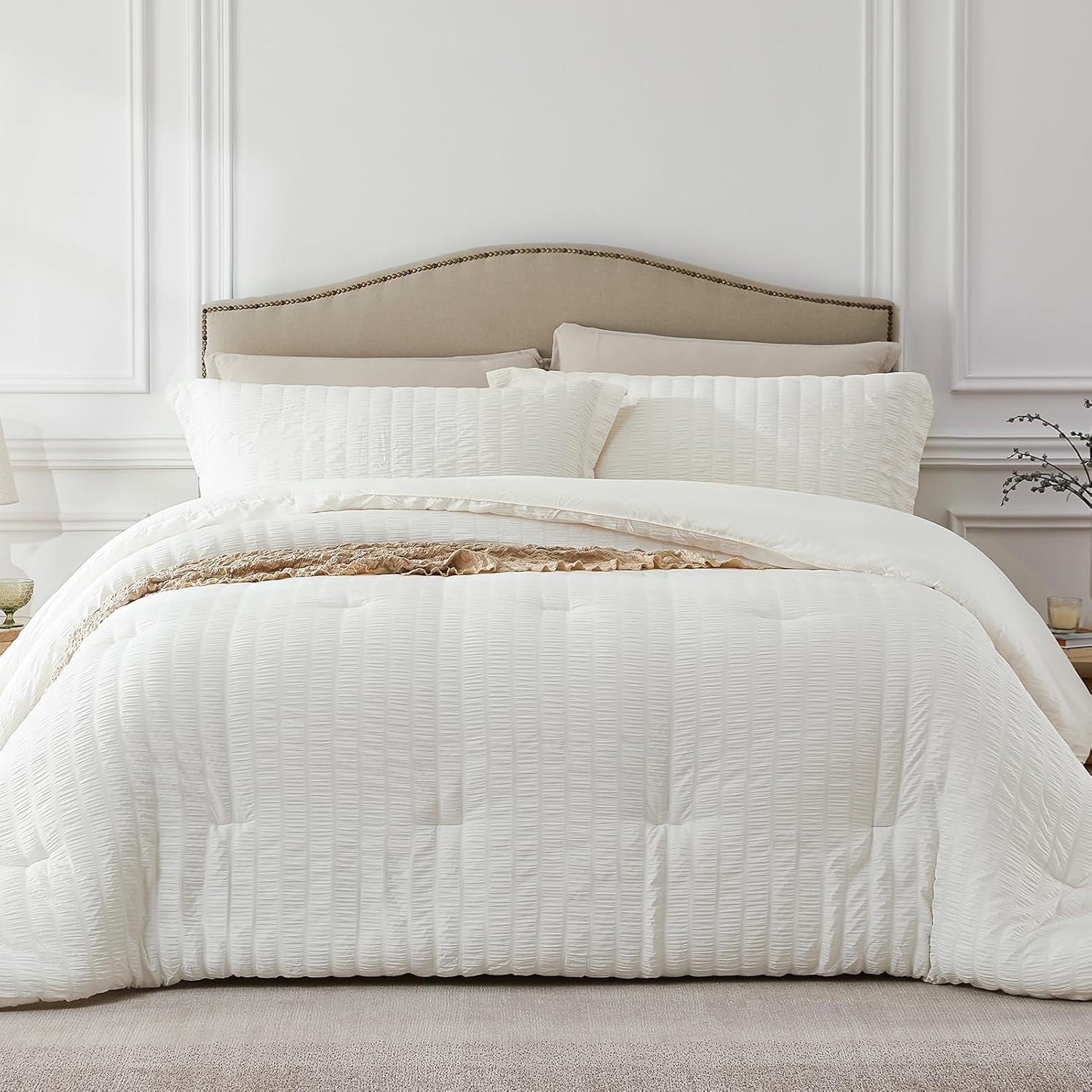 Black Twin/Twin XL Comforter Set - 2 Pieces Seersucker Lightweight ...