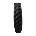 Black Twisted Plastic Vase Modern Ribbed Decorative Vase For Flowers ...