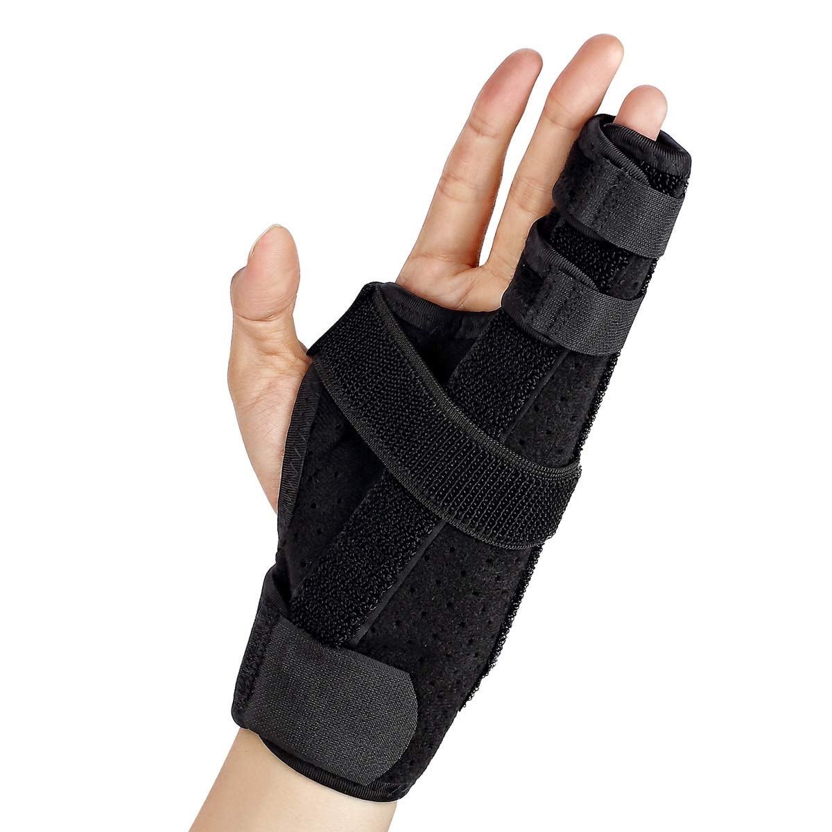 Black Two Finger Splint Medical Grade Boxer Finger Brace Support ...