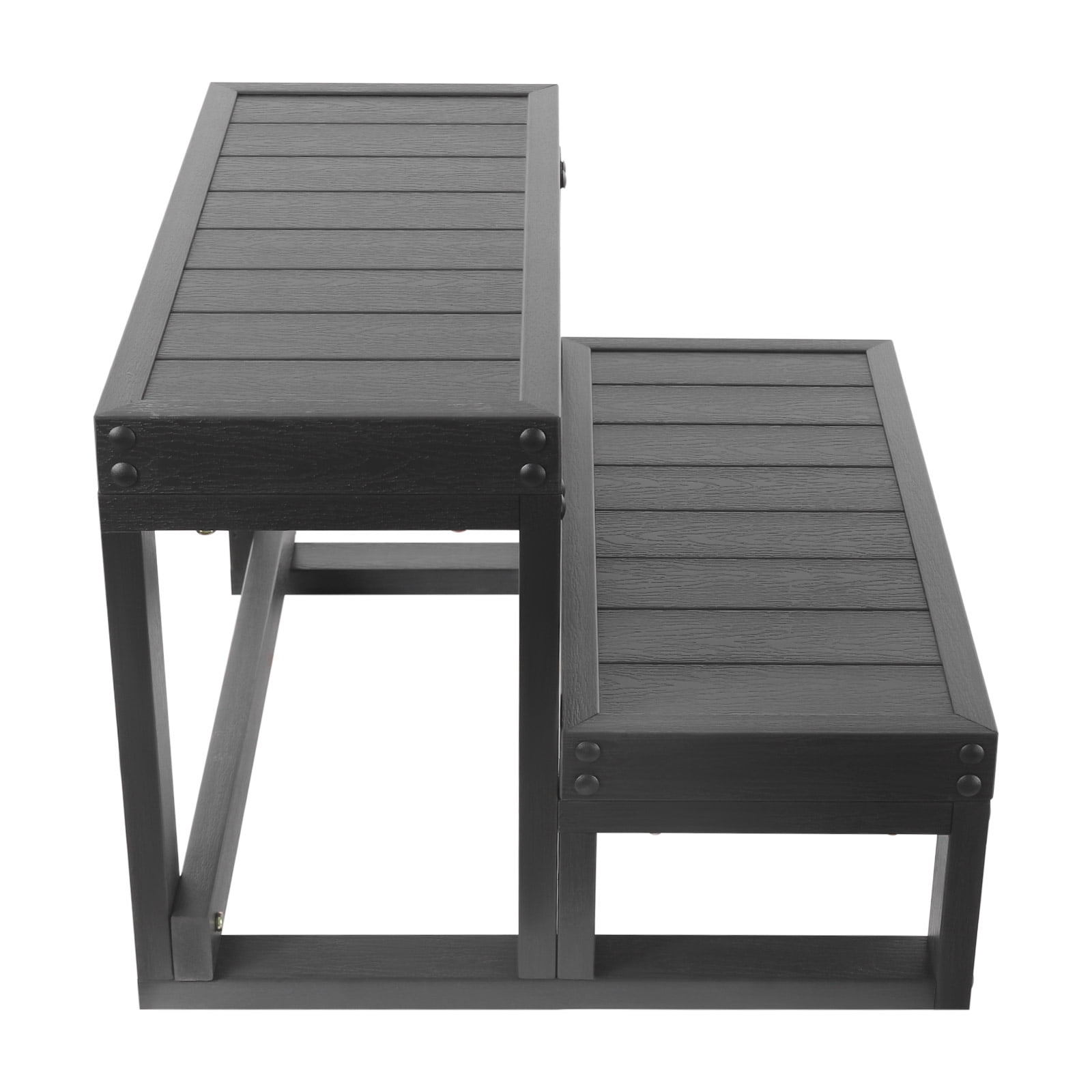 Black Two-Step Bathtub Step with Reinforced Screws and Smooth Edges for ...