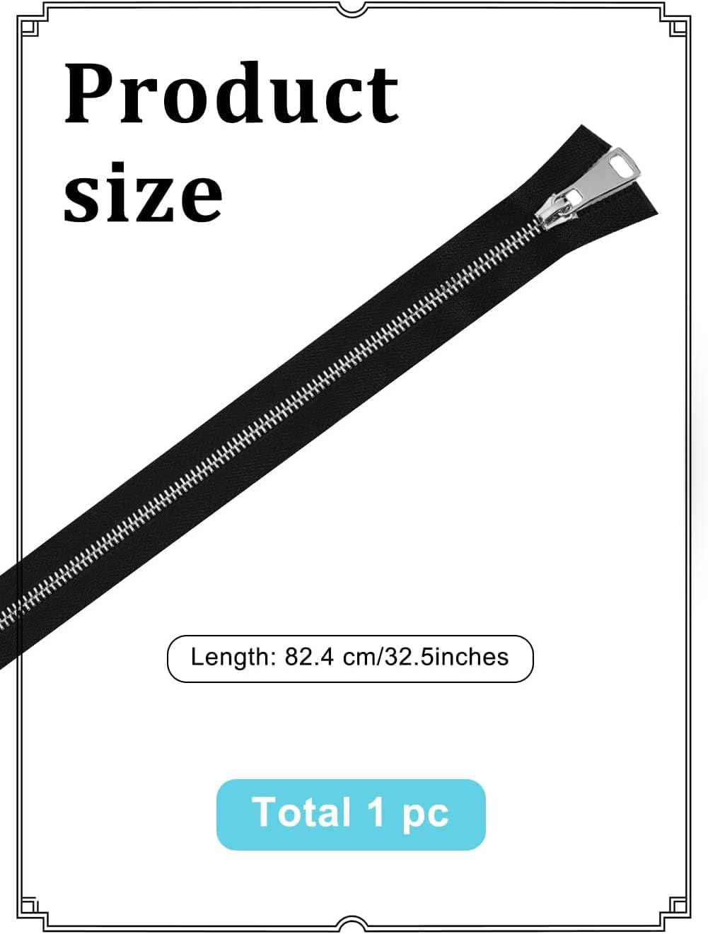 Black Two Way Separating Zipper 800-820x30x2mm Platinum Zip-Fastener ...