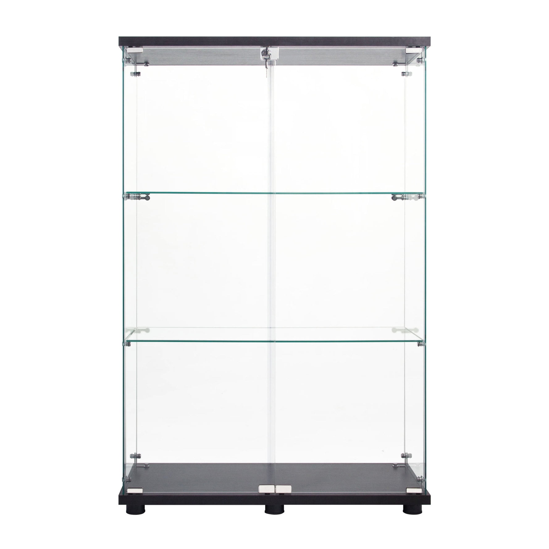 Black - Two - door and 3 - shelf display - For home or store - Show ...