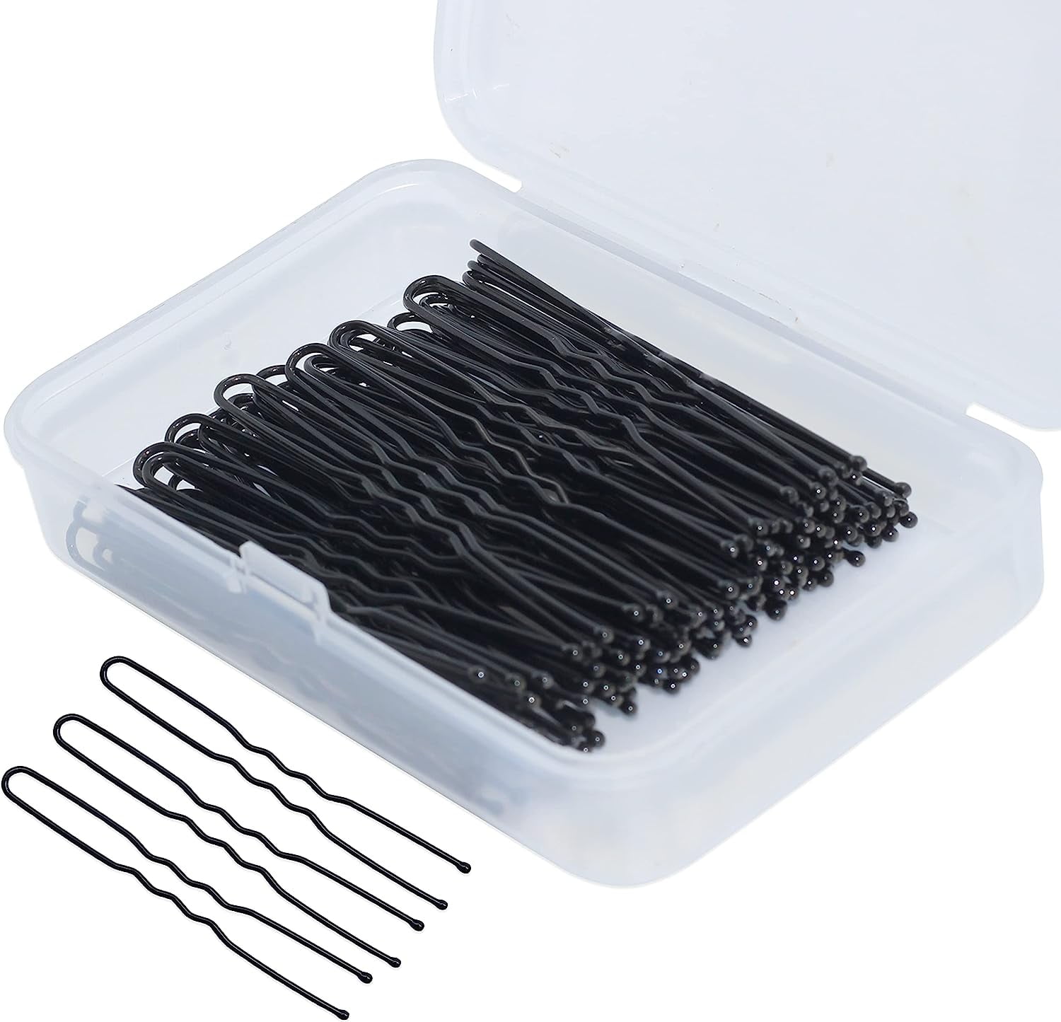 Black U Shape Bobby Pins 100 Pcs, Hair Pins For Buns Hair Grips Kirby Grips for Kids, Girls and ...