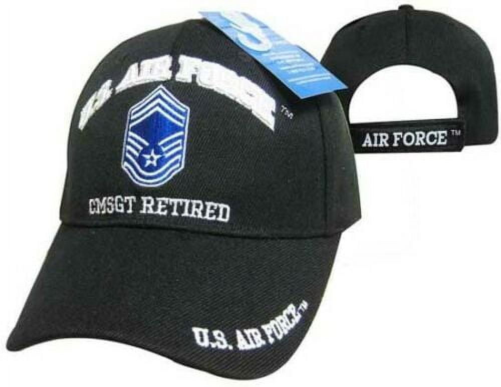 Black US Air Force CMSGT Chief Master Sergeant Retired Veteran Hat Ball ...