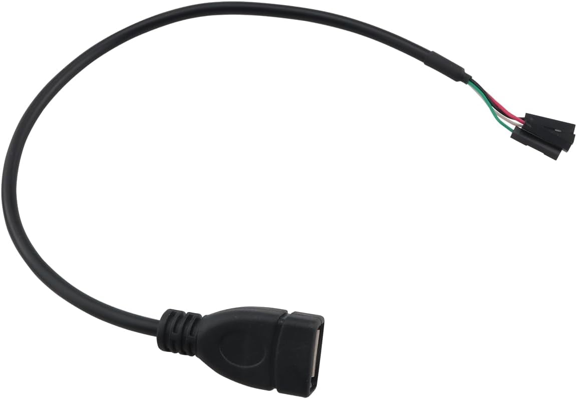 Black USB 2.0 A to USB 4 Pin Dupont Motherboard Header Adapter - USB ...