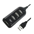 Black Usb 20 Hi Speed 4 Port Splitter Hub Adapter For Pc Computer