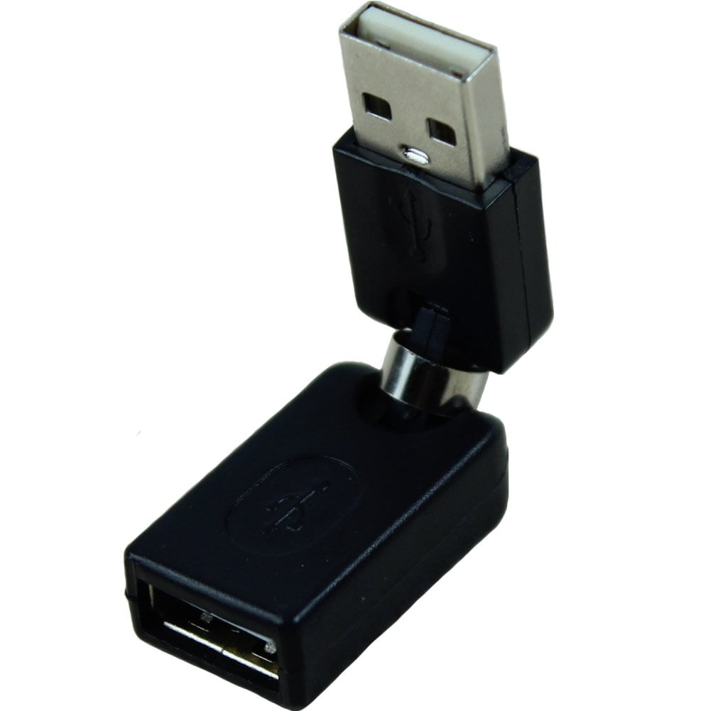 Black USB 2.0 Male To USB Female 360 Degree Rotation Angle Extension ...