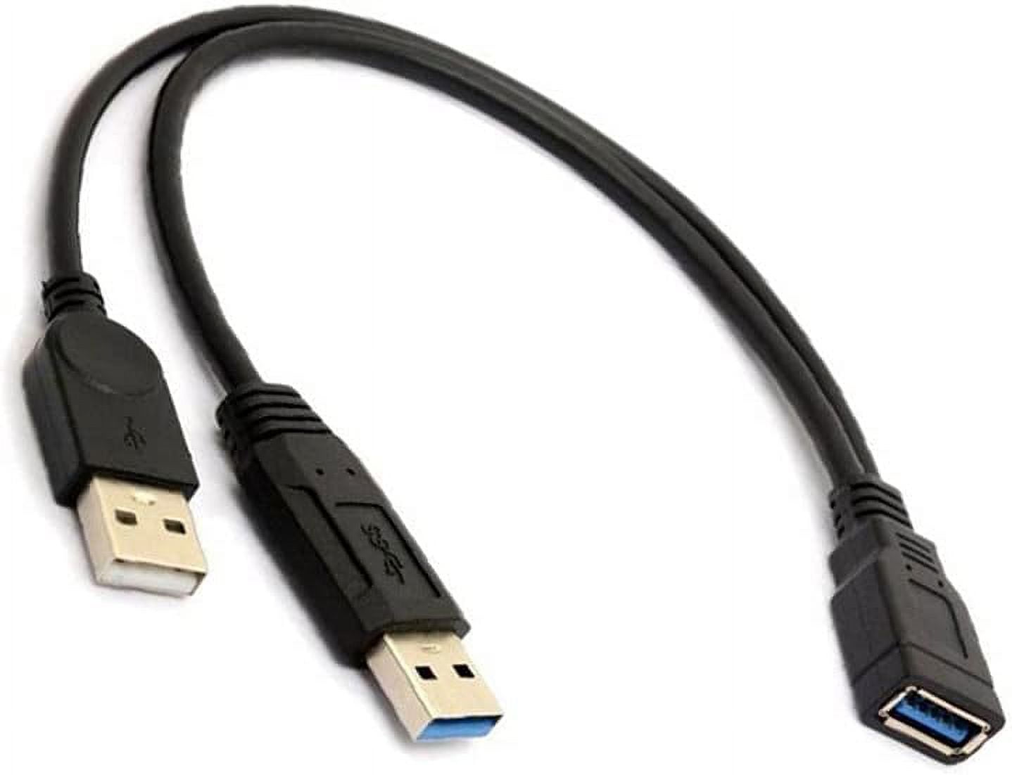 Black USB 3.0 Female to Dual USB Male Extra Power Data Y Extension ... Black USB 3.0 Female to Dual USB Male Extra Power Data Y Extension ...