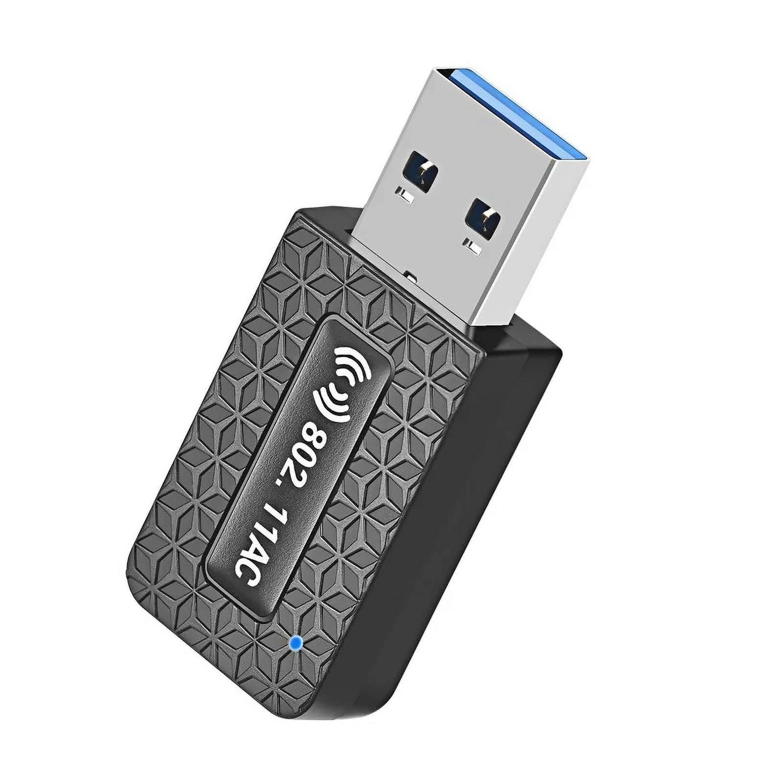 Black USB Wifi Adapter 600Mbps 2.4GHz+5.8GHz Wifi Receiver 1300Mbps ...