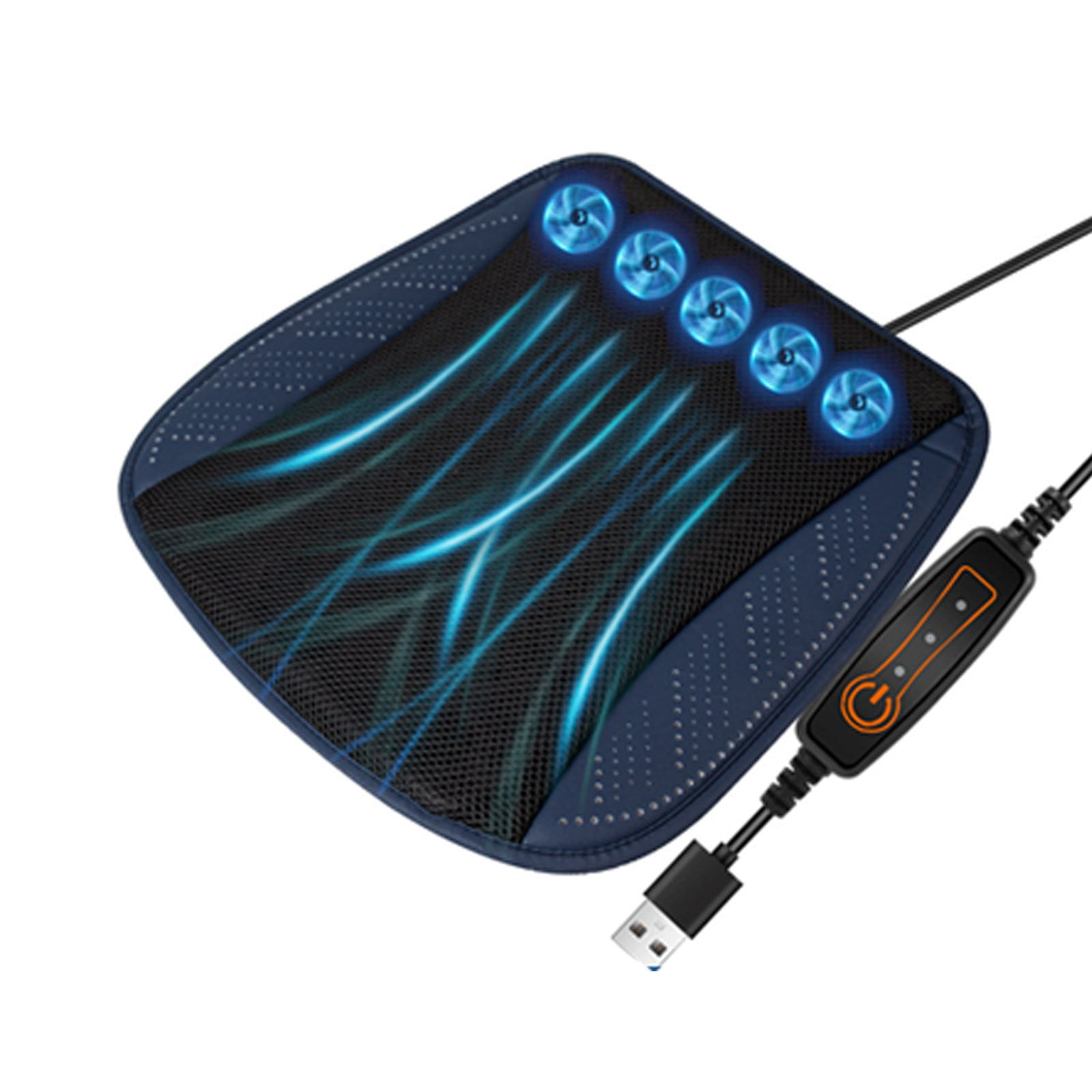 Black USB fan seat cushion with five sets of fans|BU1|Ventilated Seat ...