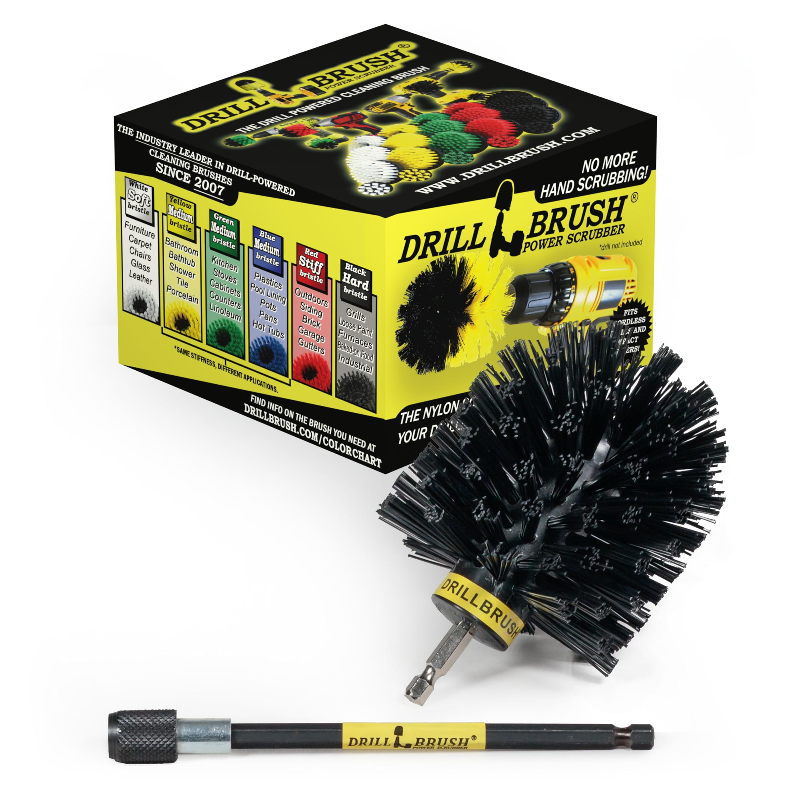Black Ultra Stiff Spinning Cleaning BBQ Grill Brush - Rust Remover ...