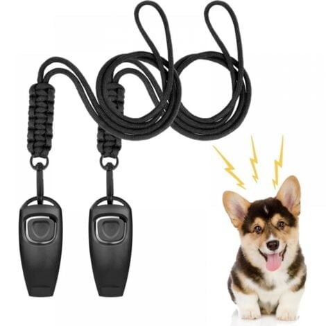 Black - Ultrasonic Dog Whistle, 2 Adjustable Ultrasonic Dog Whistles ...