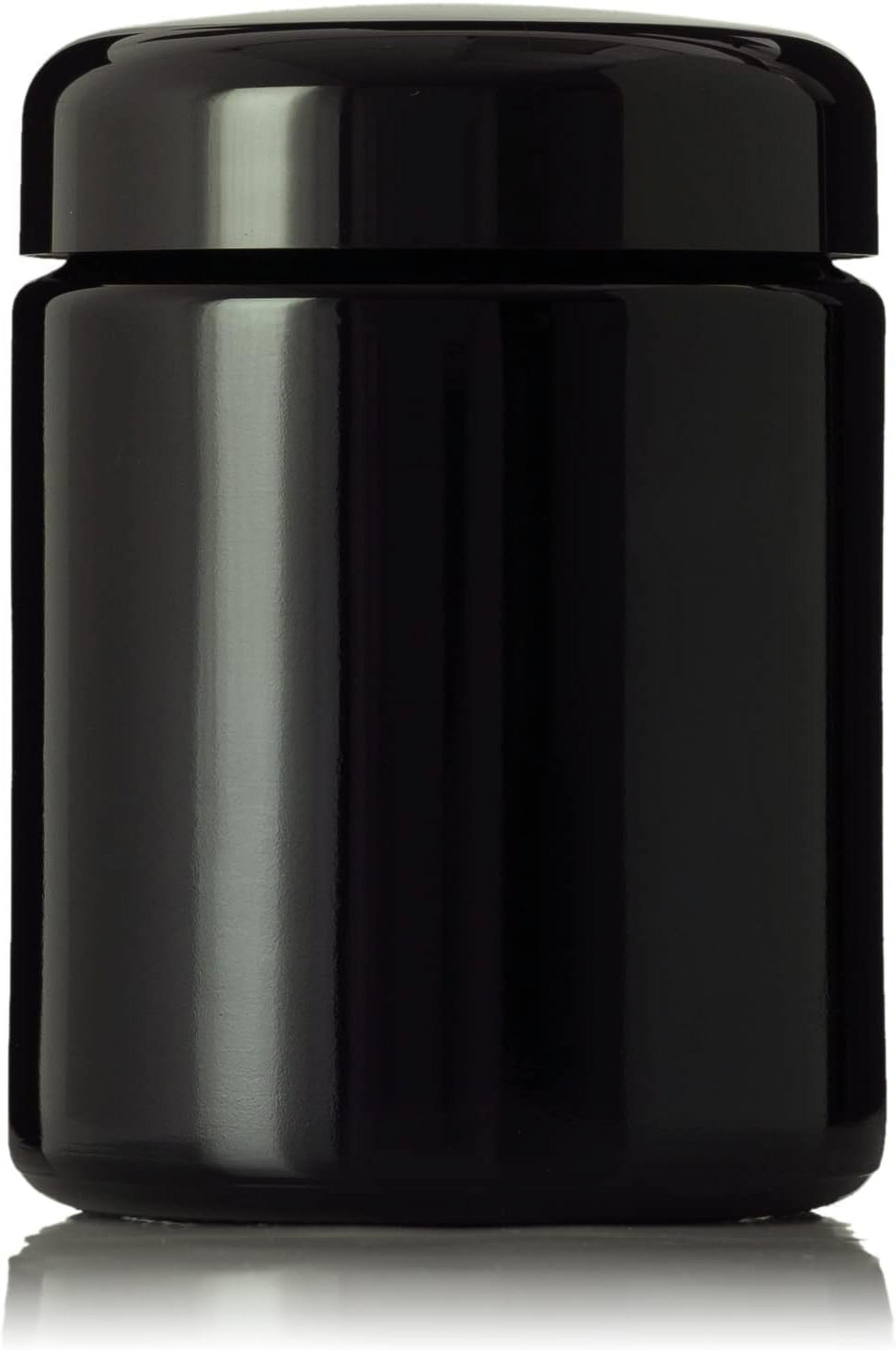 Black Ultraviolet Glass Jar with Lid | 250 ml 8 oz Airtight Smell Proof ...