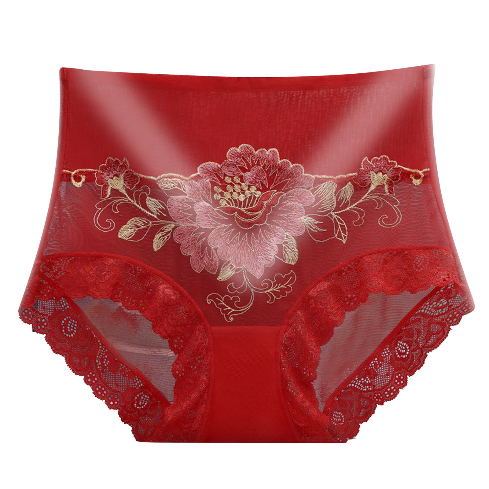 Black Underwear Women Lace Plus Size Sheer Hipster Cotton Panties For