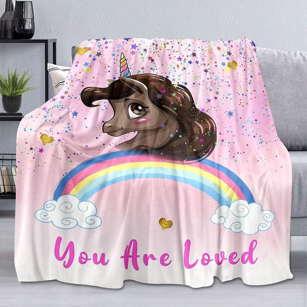 Black Unicorn Throw Blanket, Inspirational Quotes Gold Glitter Heart ...