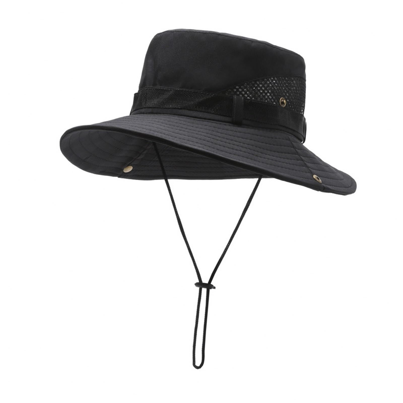Black Unisex Black Full Face Sun Protection Hat Outdoor Breathable ...